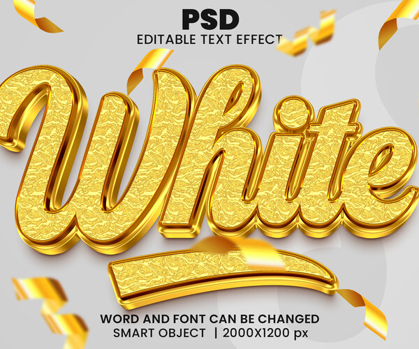 ArtStation - 3D White PSD fully editable text effect. Layer style PSD ...