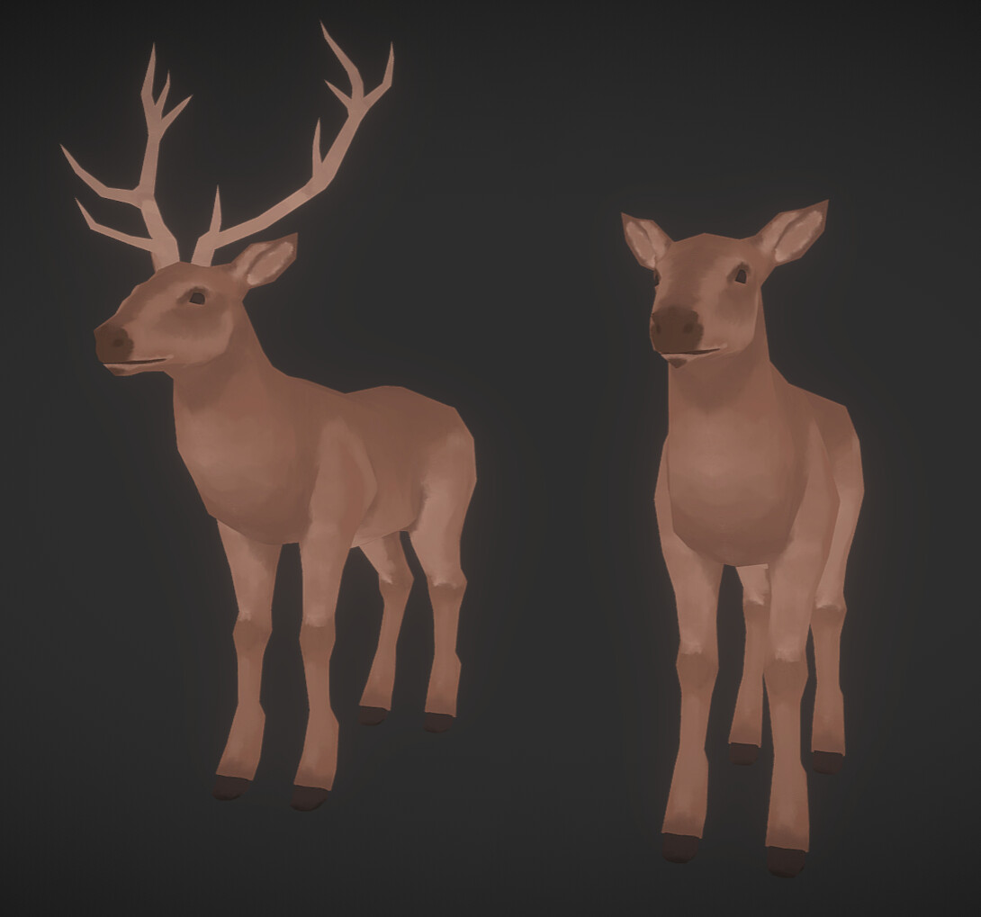 ArtStation - Painterly Buck & Deer | Game Assets