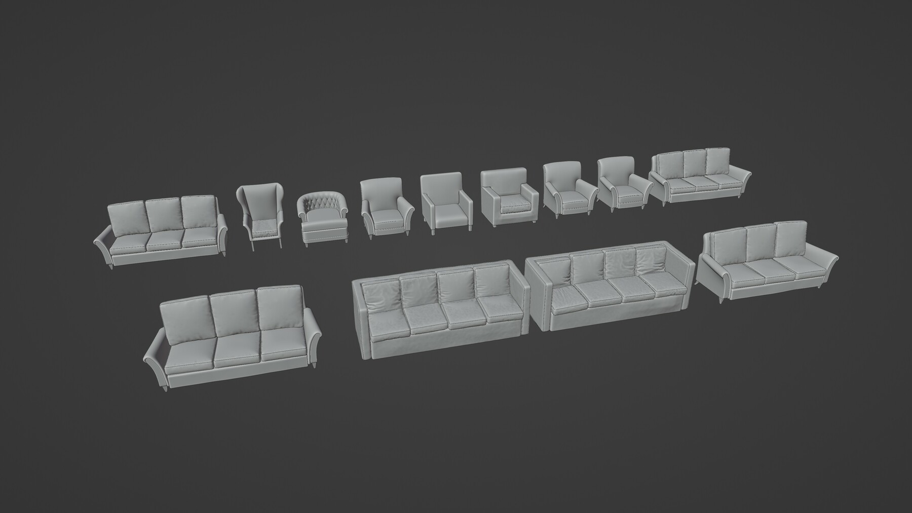ArtStation - Vintage Old Sofas Pack | Game Assets