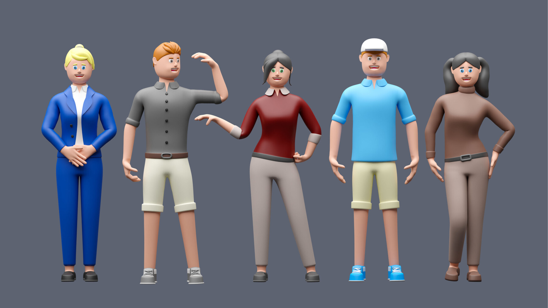 ArtStation - Cartoon characters 1 Low-poly 3D model | Game Assets