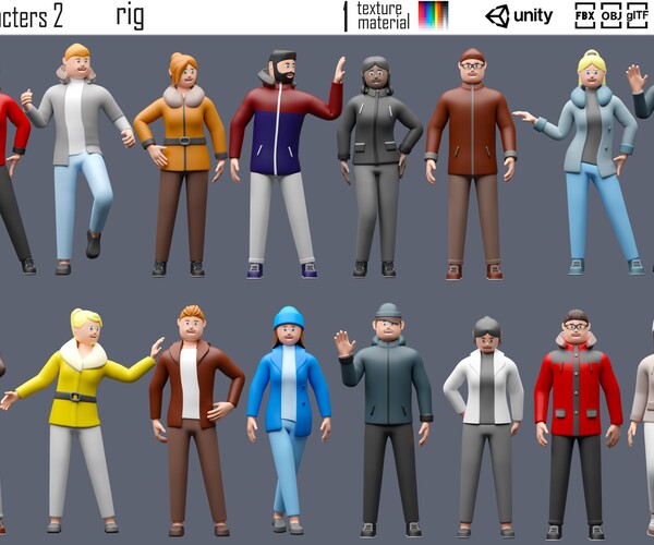 ArtStation - Cartoon characters 2 Low-poly 3D model | Game Assets