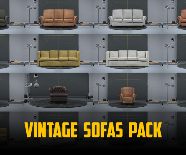 ArtStation - Vintage Old Sofas Pack | Game Assets
