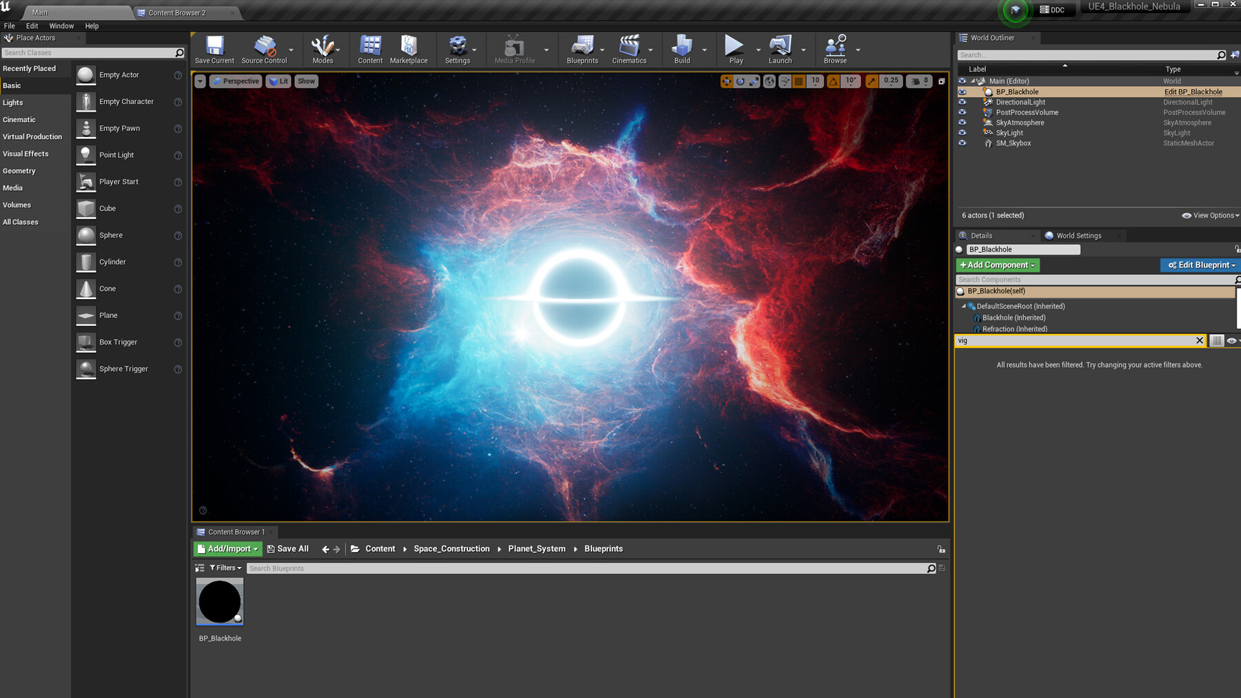 ArtStation - Blackhole Nebula Space Scene for Unreal Engine 4.27 | Game ...