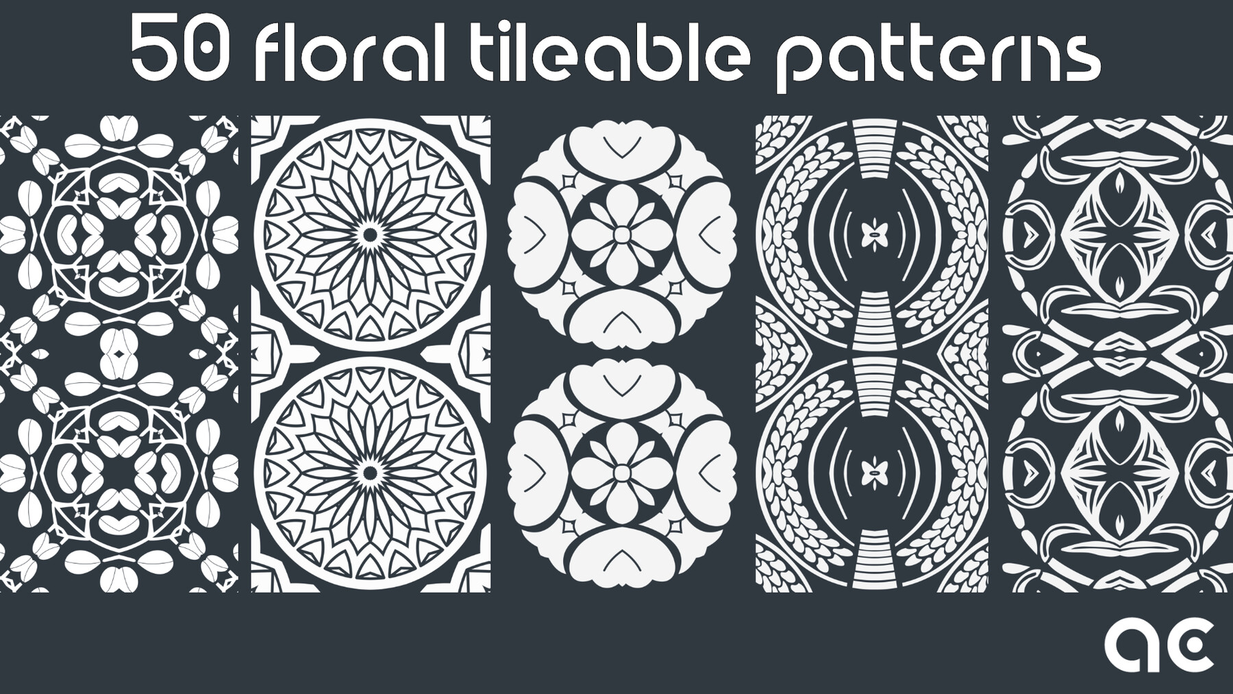 Andrea Cantelli - Floral Tileable Patterns Collection Vol.2 | 50 Alphas ...