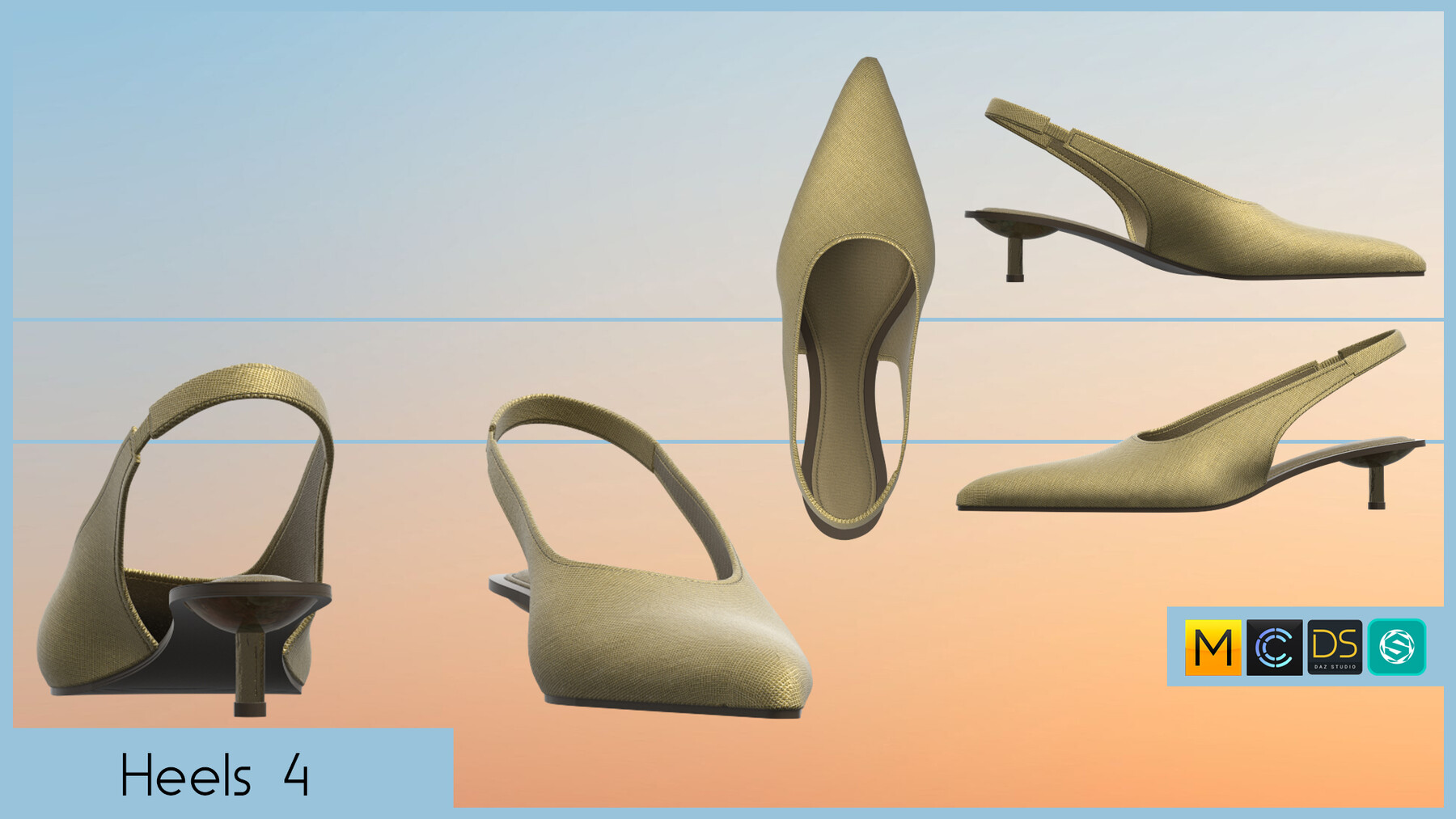ArtStation - HEELS PACK (5 pairs of heeled shoes made in Clo3D ...