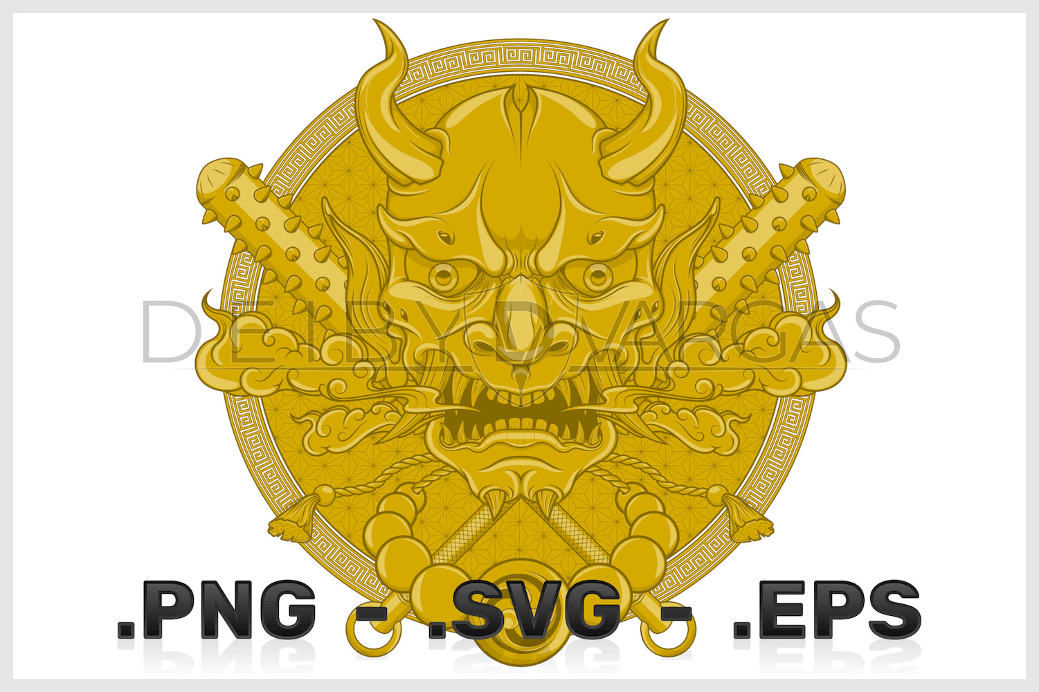 ArtStation - Vector Design of Japanese Demon Oni With kanabo | Artworks