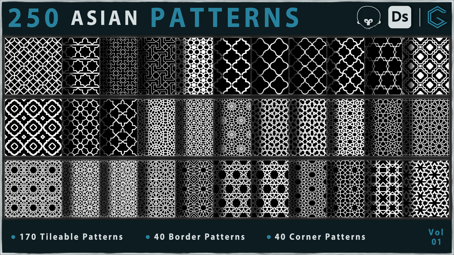 ArtStation - 250 Asian Patterns | Brushes