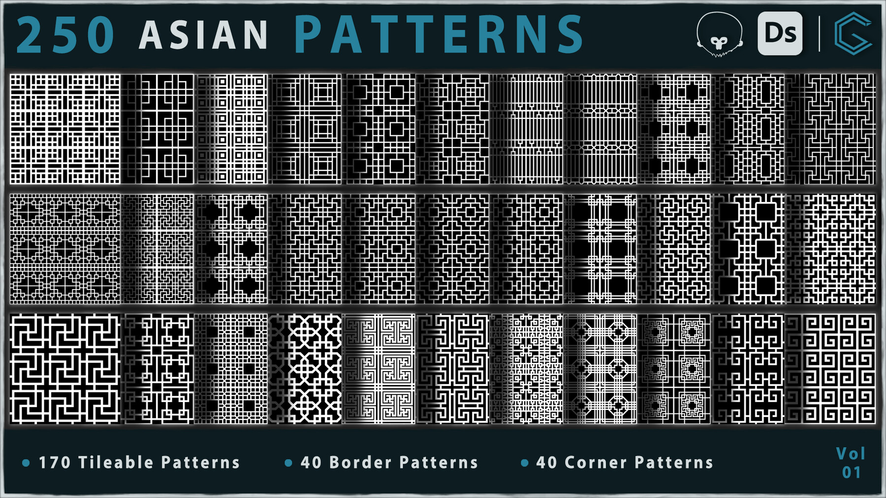 ArtStation - 250 Asian Patterns | Brushes