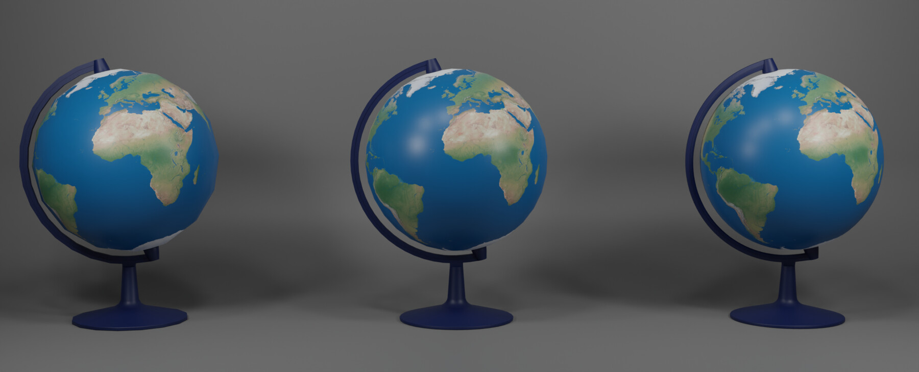 ArtStation - 3D Globe with 3 Levels of Polygons | Game Assets