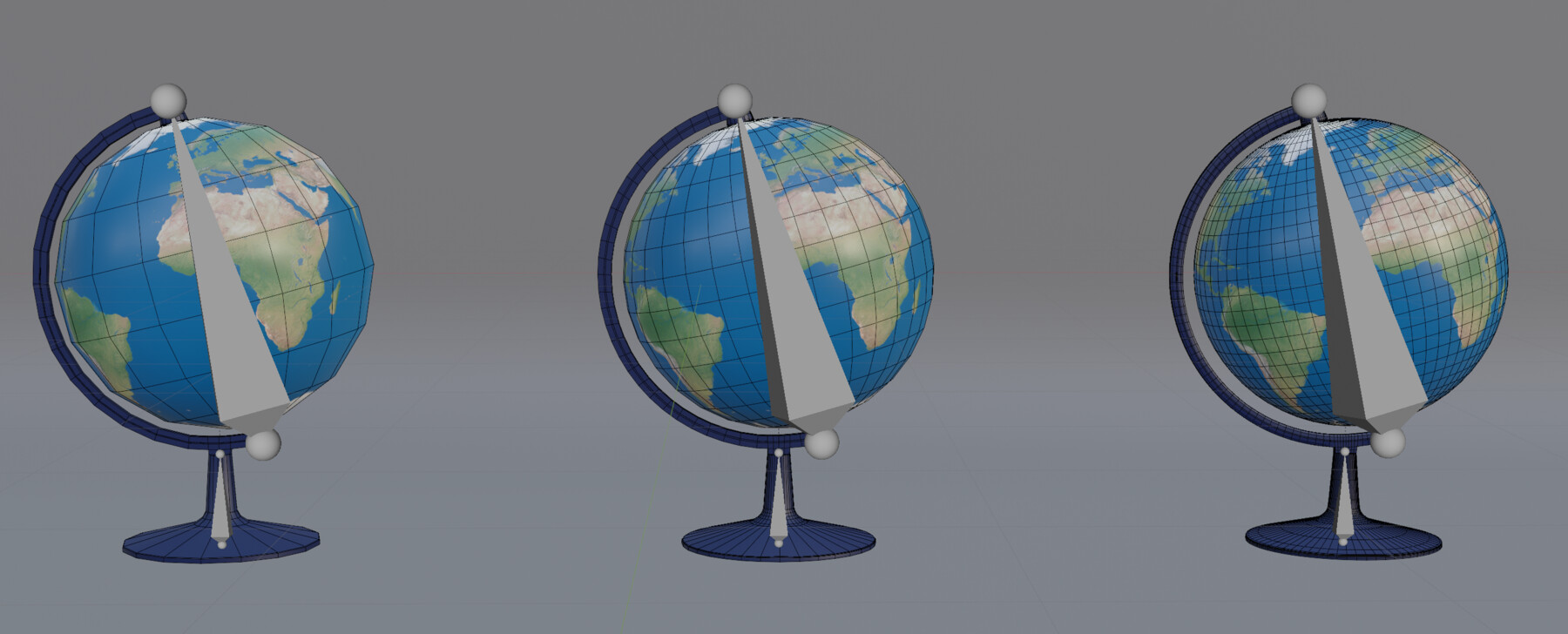 ArtStation - 3D Globe with 3 Levels of Polygons | Game Assets