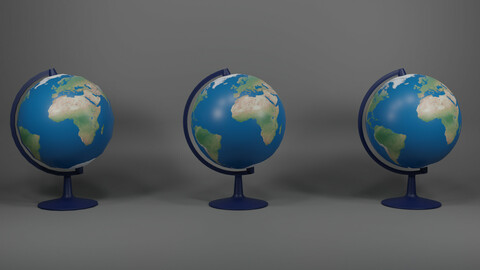 ArtStation - 3D Globe with 3 Levels of Polygons | Game Assets