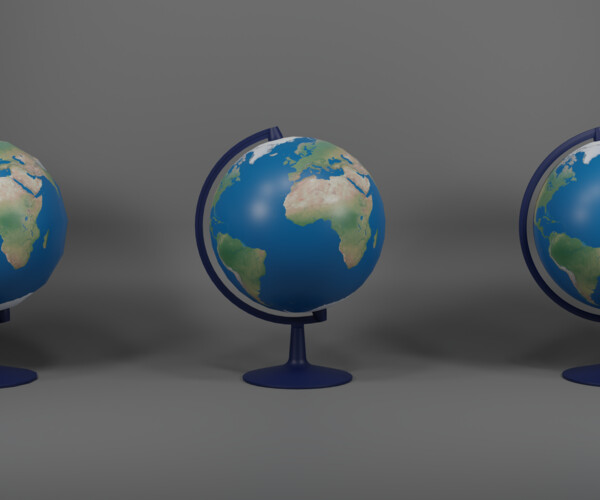 ArtStation - 3D Globe with 3 Levels of Polygons | Game Assets