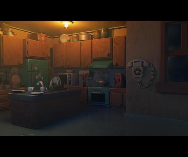 ArtStation - Simple 3d/2d kitchen - TUTORIAL AND KITBASH INCLUDE | Game ...