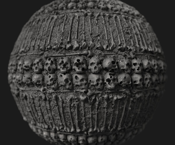 ArtStation - Catacomb Wall with Bones and Skulls PBR Procedural ...
