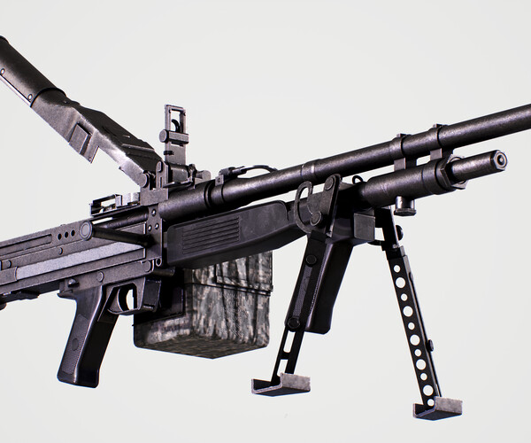 ArtStation - M60E3 - MACHINE GUN | Game Assets