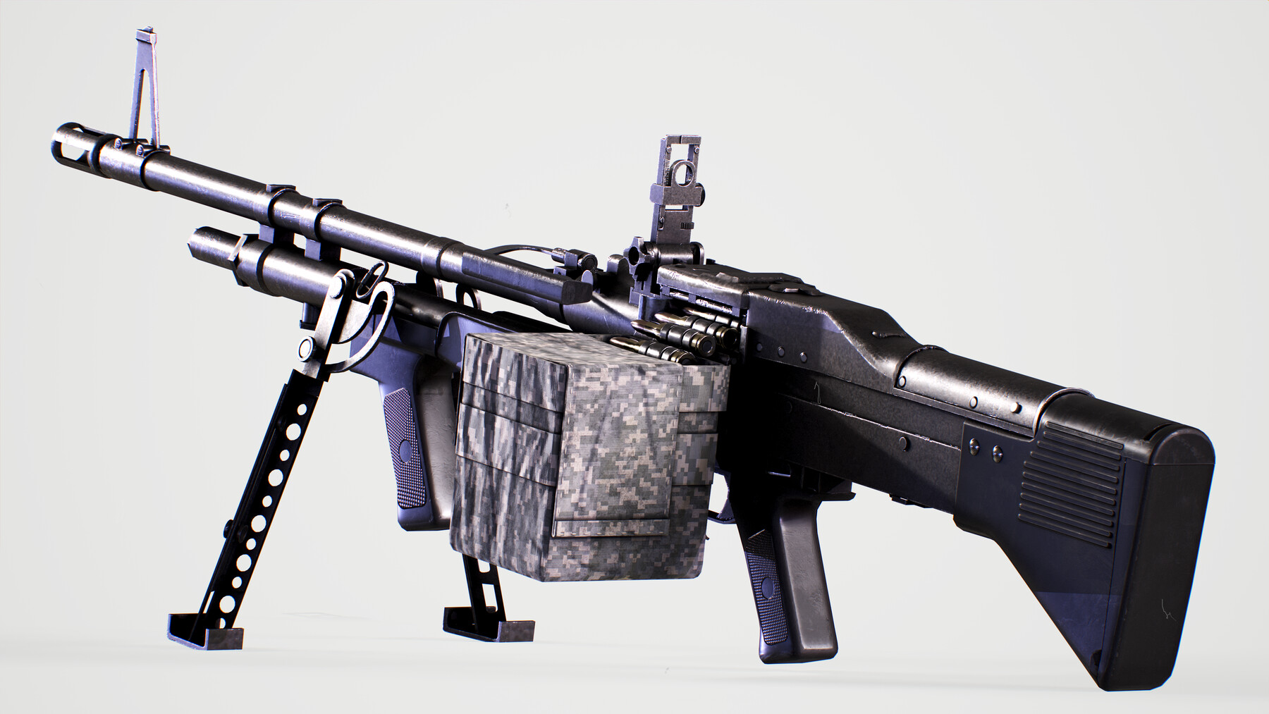 ArtStation - M60E3 - MACHINE GUN | Game Assets