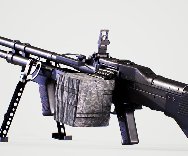 ArtStation - M60E3 - MACHINE GUN | Game Assets