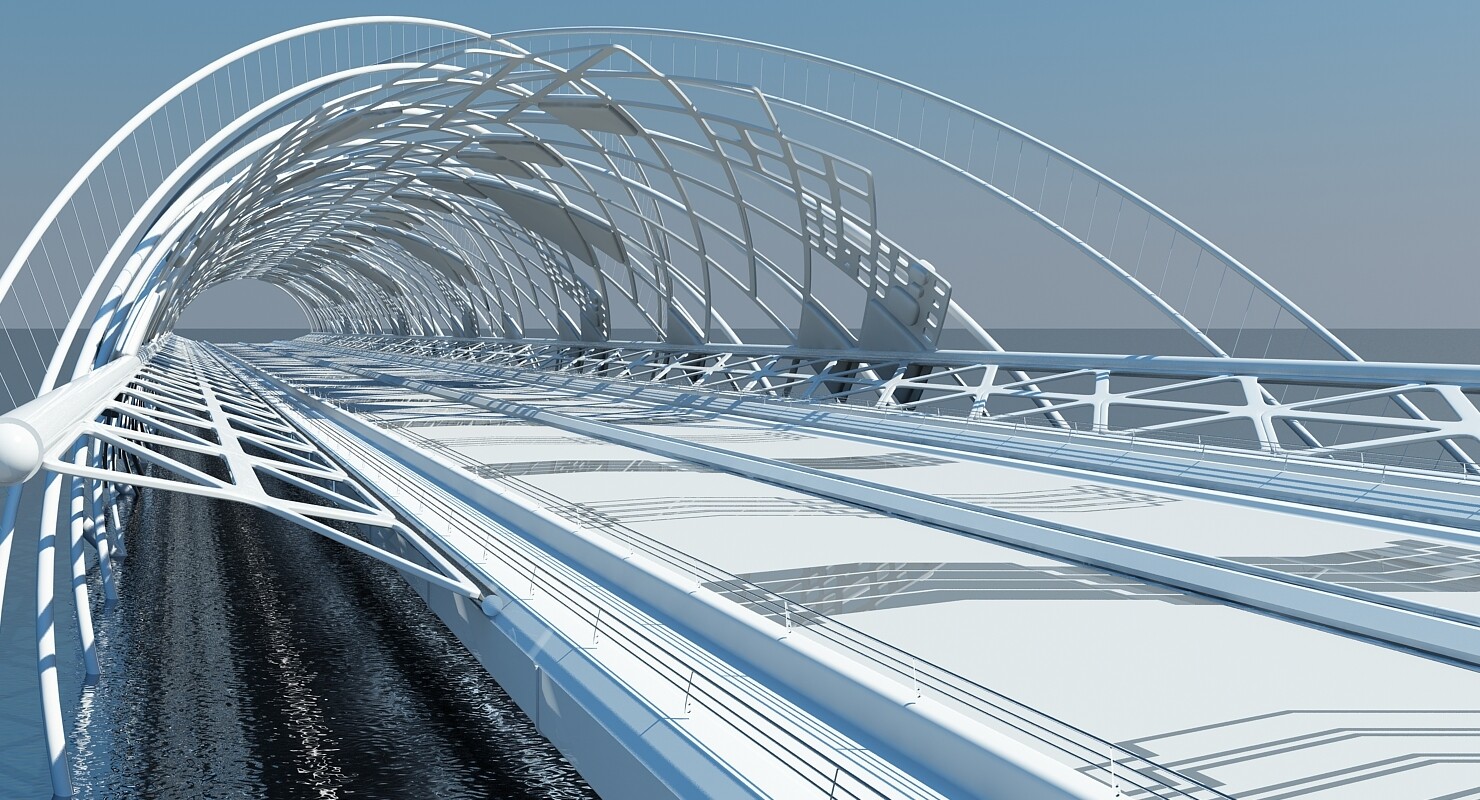 ArtStation - Futuristic Suspension Bridge 2 | Resources