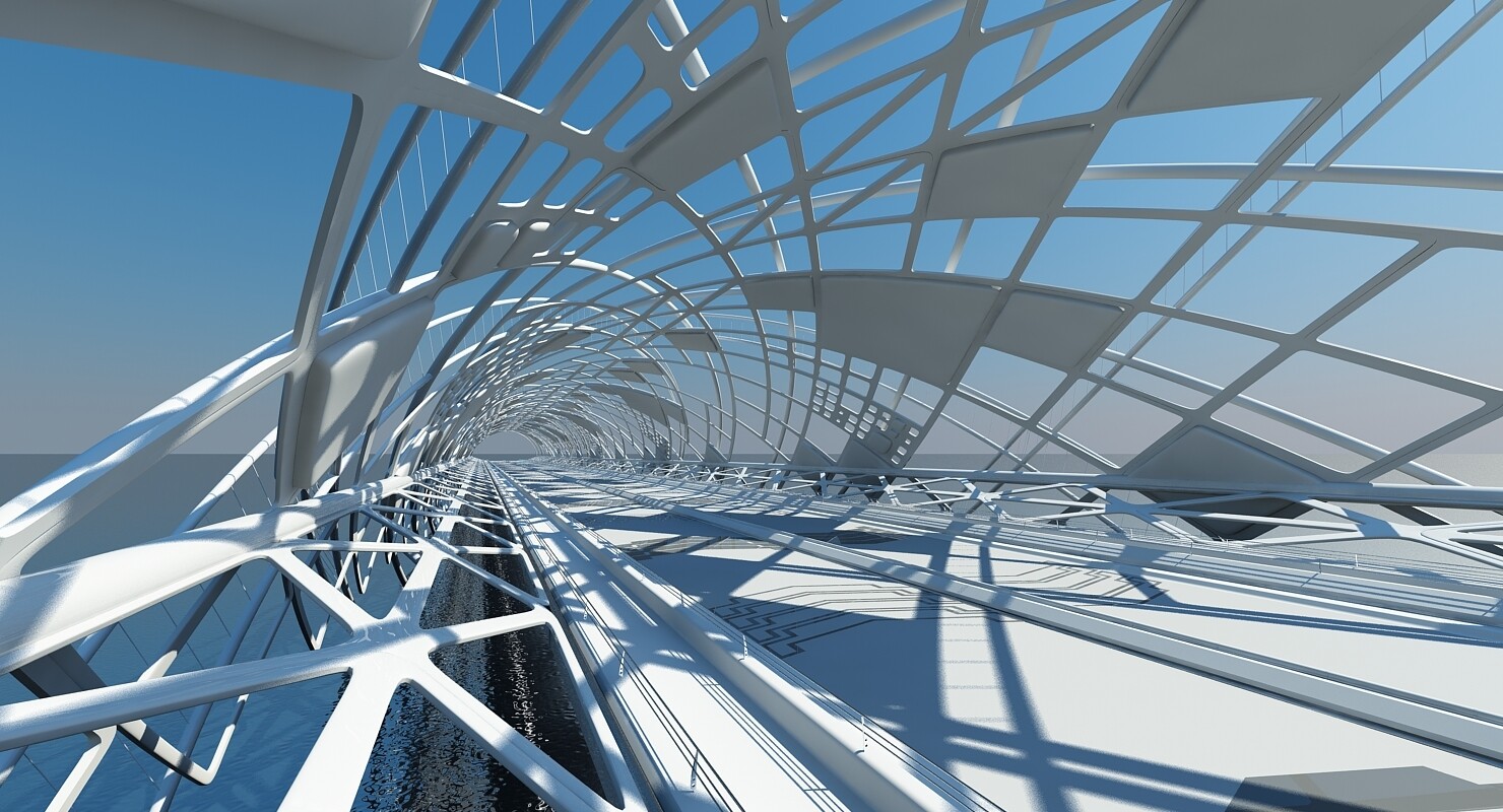 ArtStation - Futuristic Suspension Bridge 2 | Resources