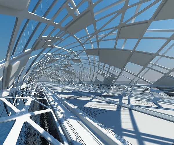 ArtStation - Futuristic Suspension Bridge 2 | Resources