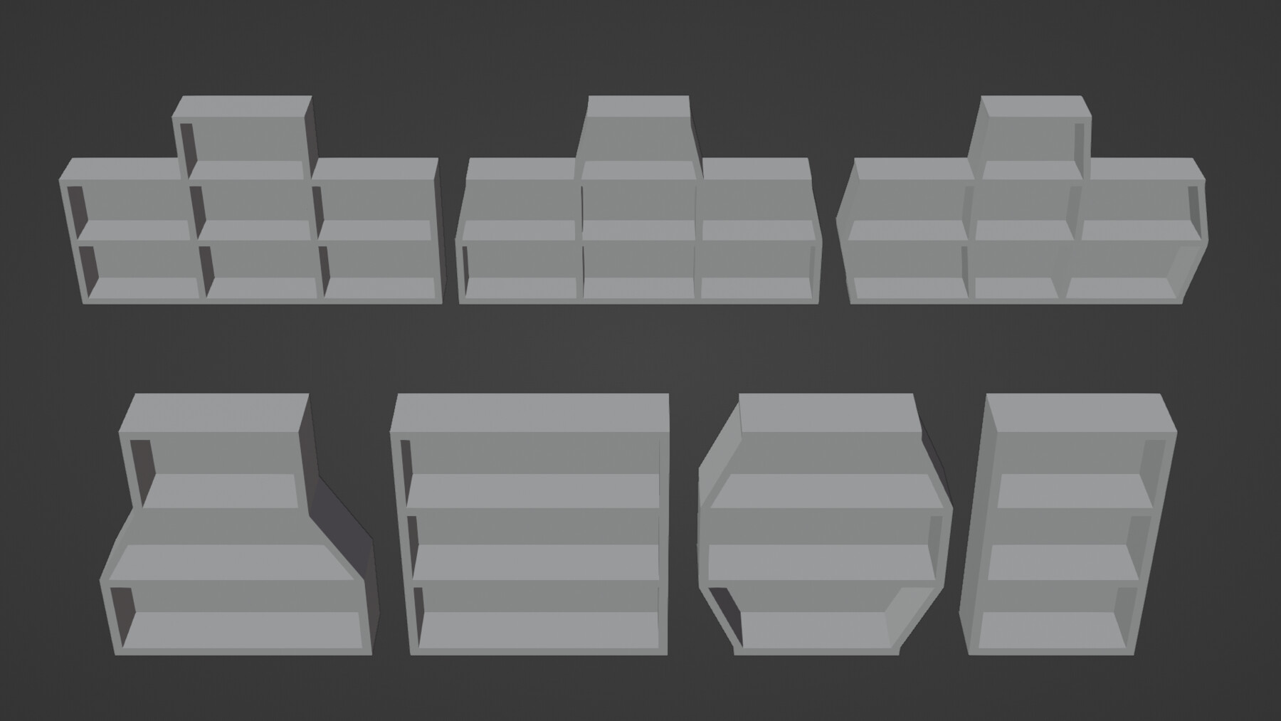 ArtStation - Seven Wooden Bookshelves | Game Assets