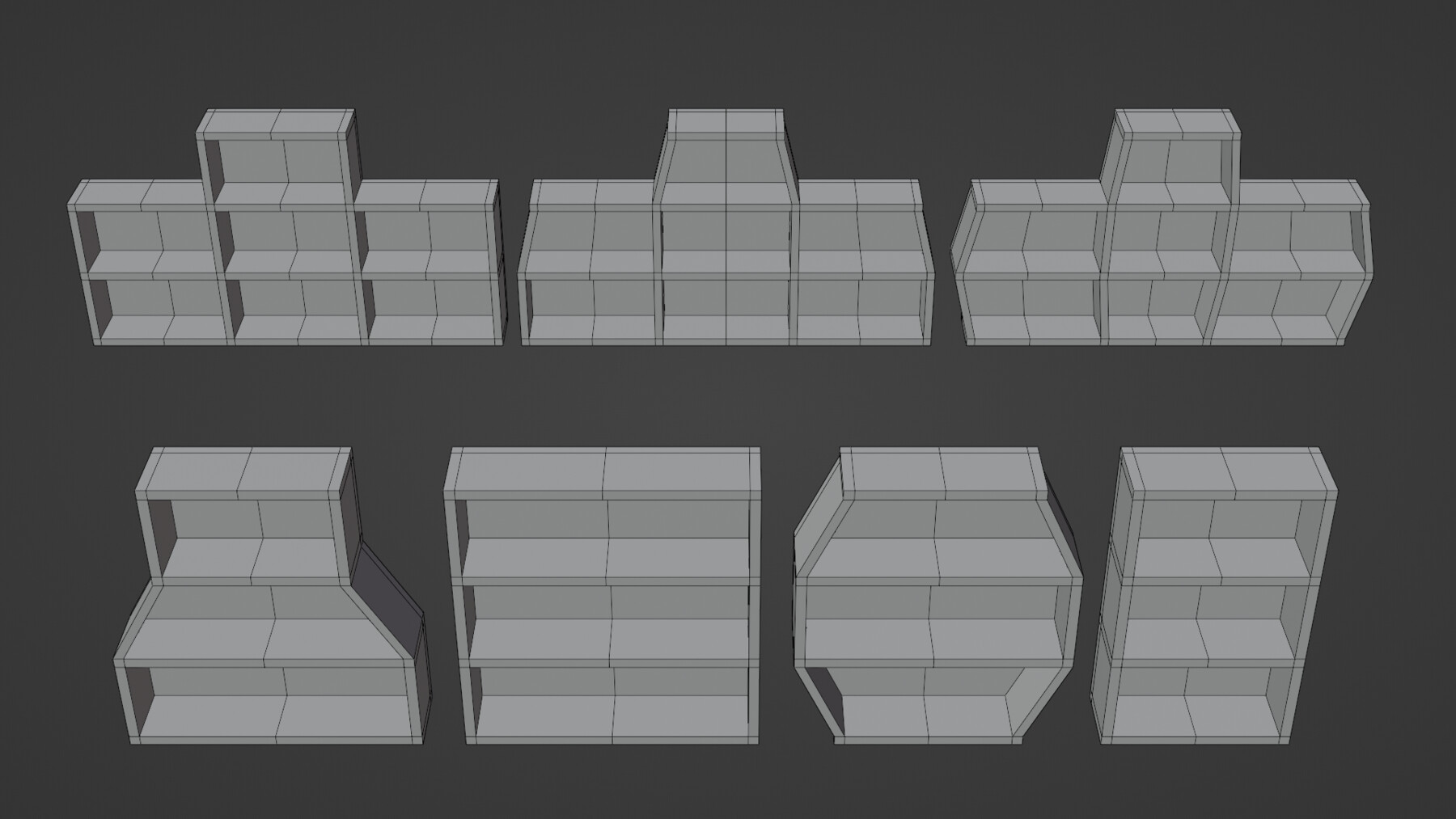 ArtStation - Seven Wooden Bookshelves | Game Assets