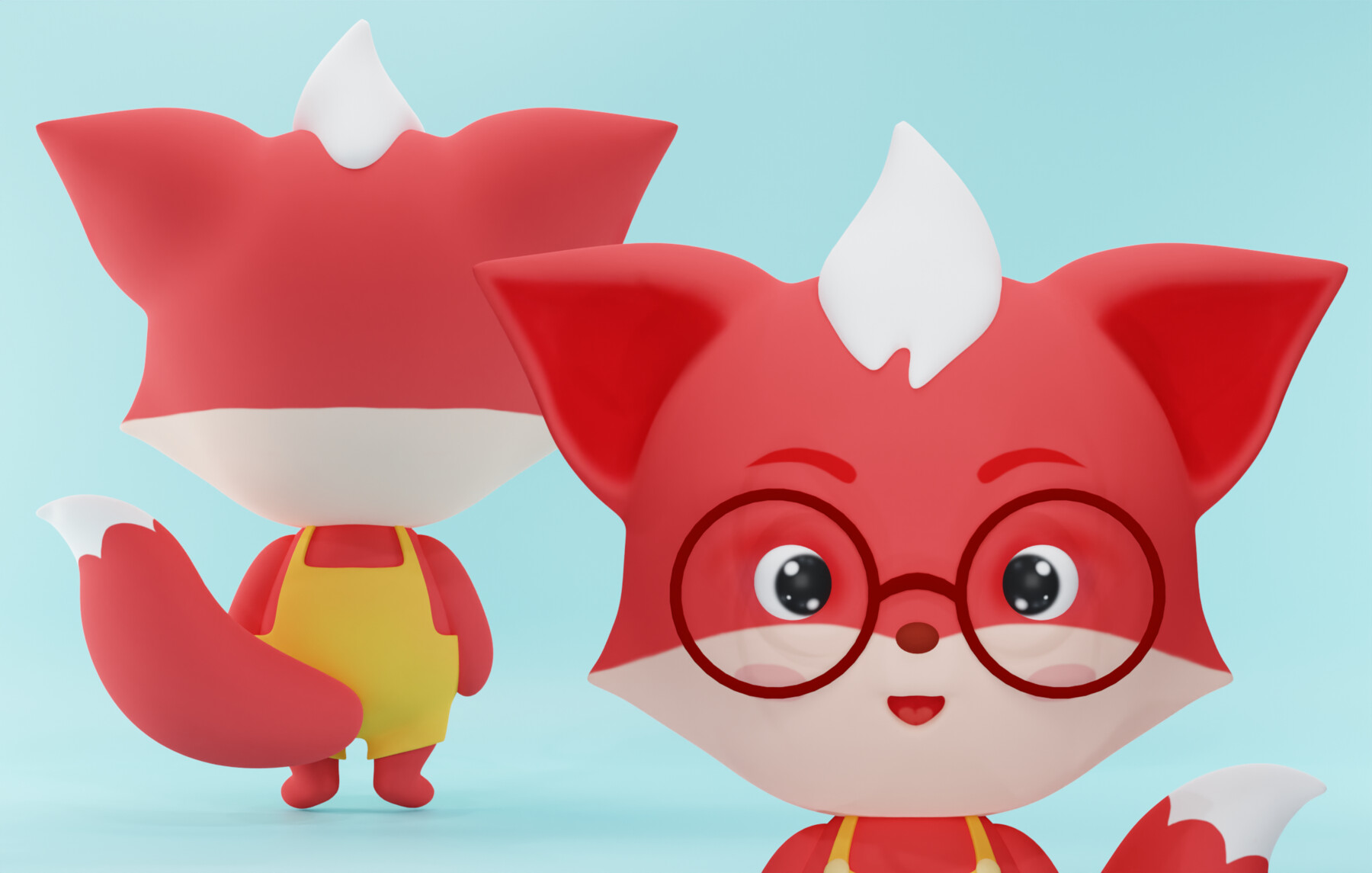ArtStation - Cute 3d character cartoon fox model Low-poly 3D model ...