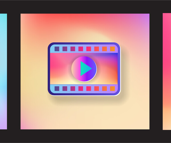 ArtStation - A set of colored icons store computer display and movie ...