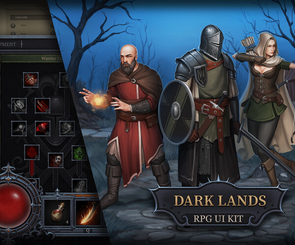 ArtStation - Dark Lands - RPG UI Kit | Game Assets