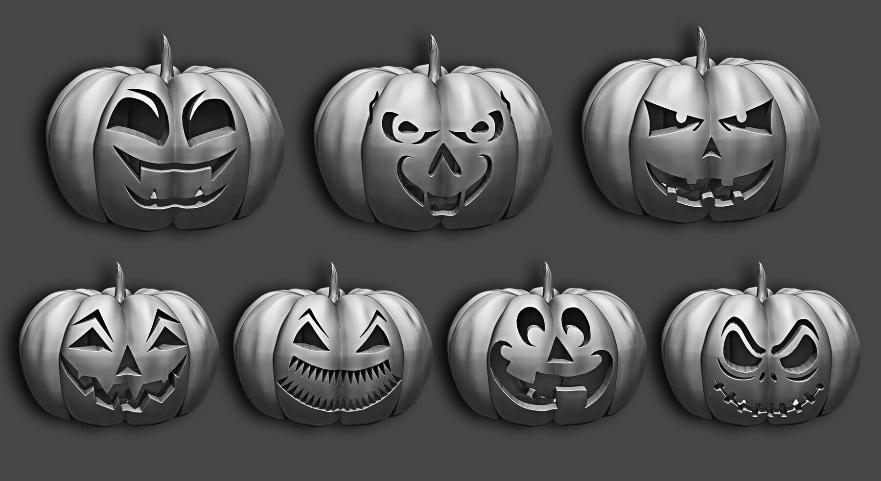 ArtStation - 15 Halloween Pumpkin Base Mesh Vol 1 | Resources