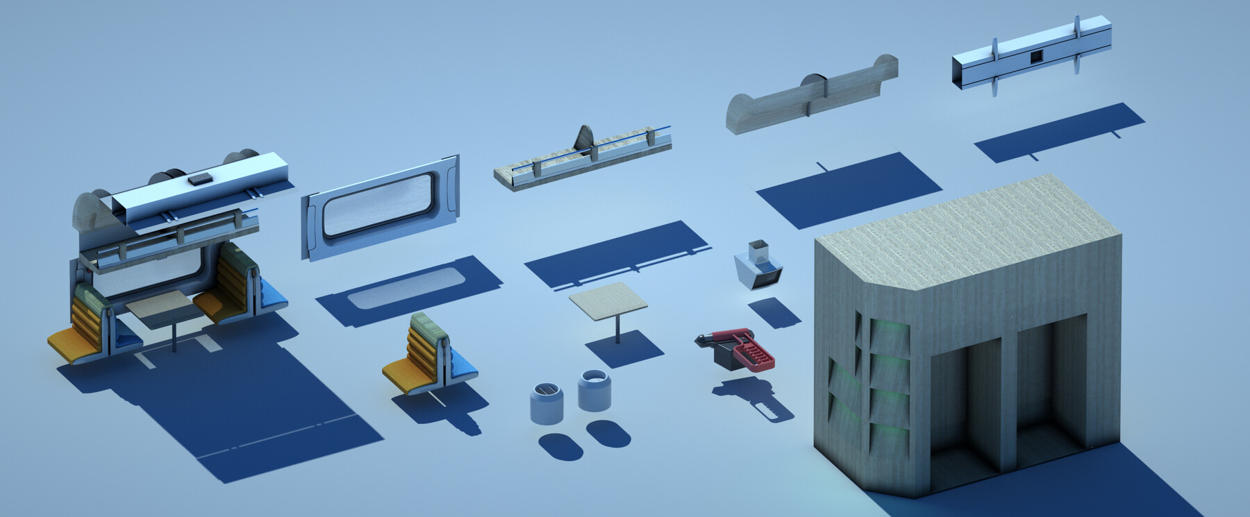 ArtStation - Train Carriage Assets | Game Assets