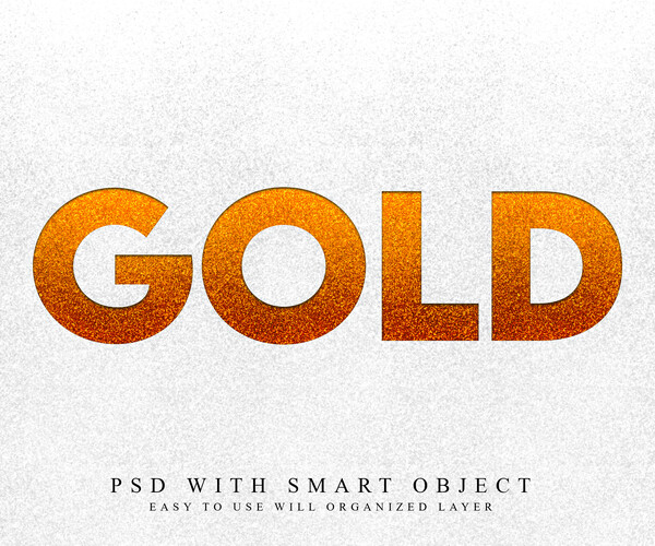 ArtStation - Gold PSD fully editable text effect. Layer style PSD ...