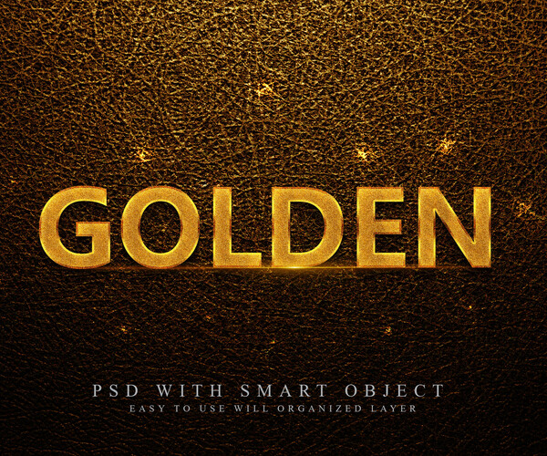 ArtStation - Golden PSD fully editable text effect. Layer style PSD ...