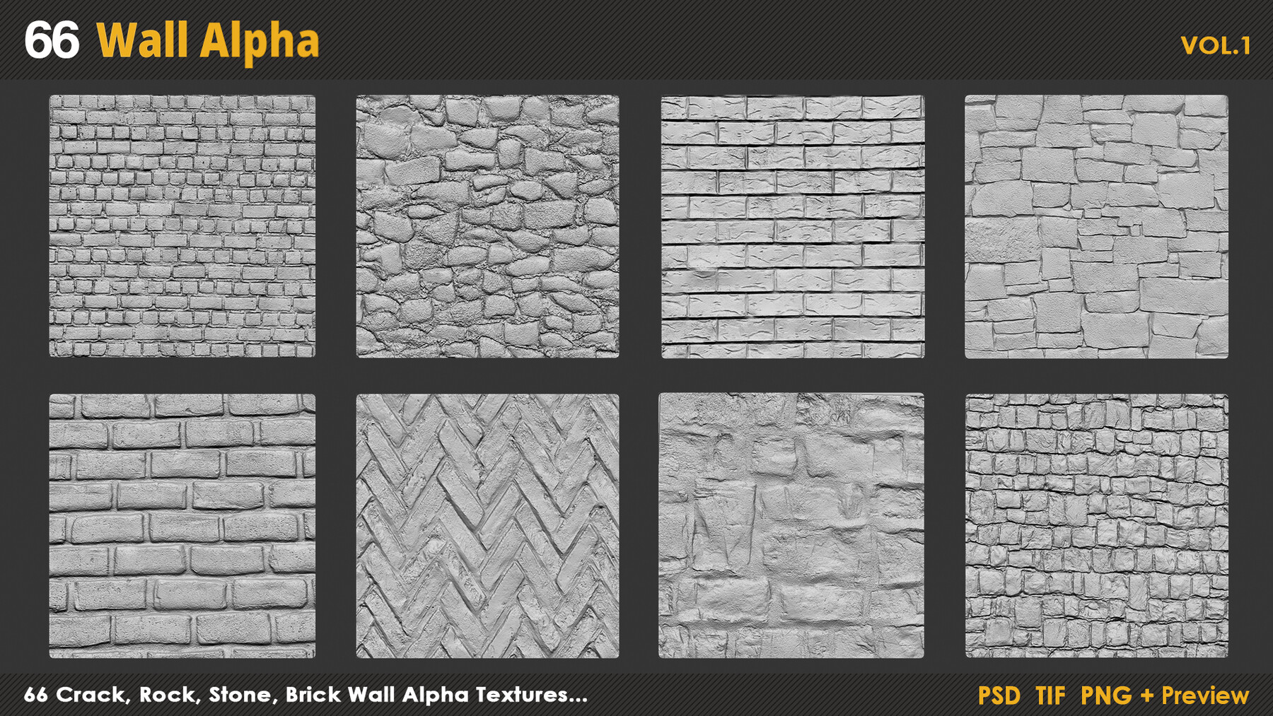ArtStation - 66 Wall Apha vol.1 | Brushes