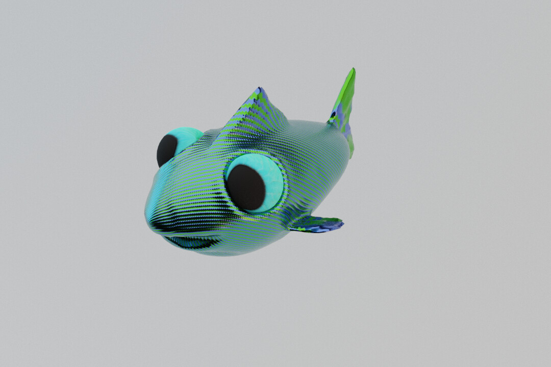 ArtStation - Green Animated Fish | Game Assets