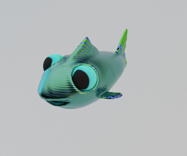 ArtStation - Green Animated Fish | Game Assets