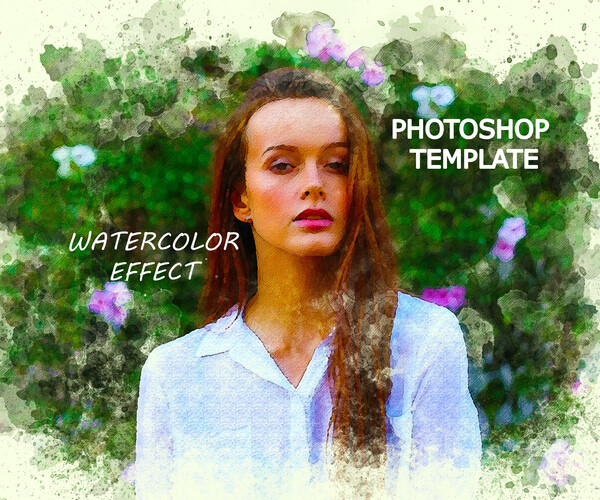 ArtStation - Watercolor Photo Effect, Photoshop Template PSD file ...