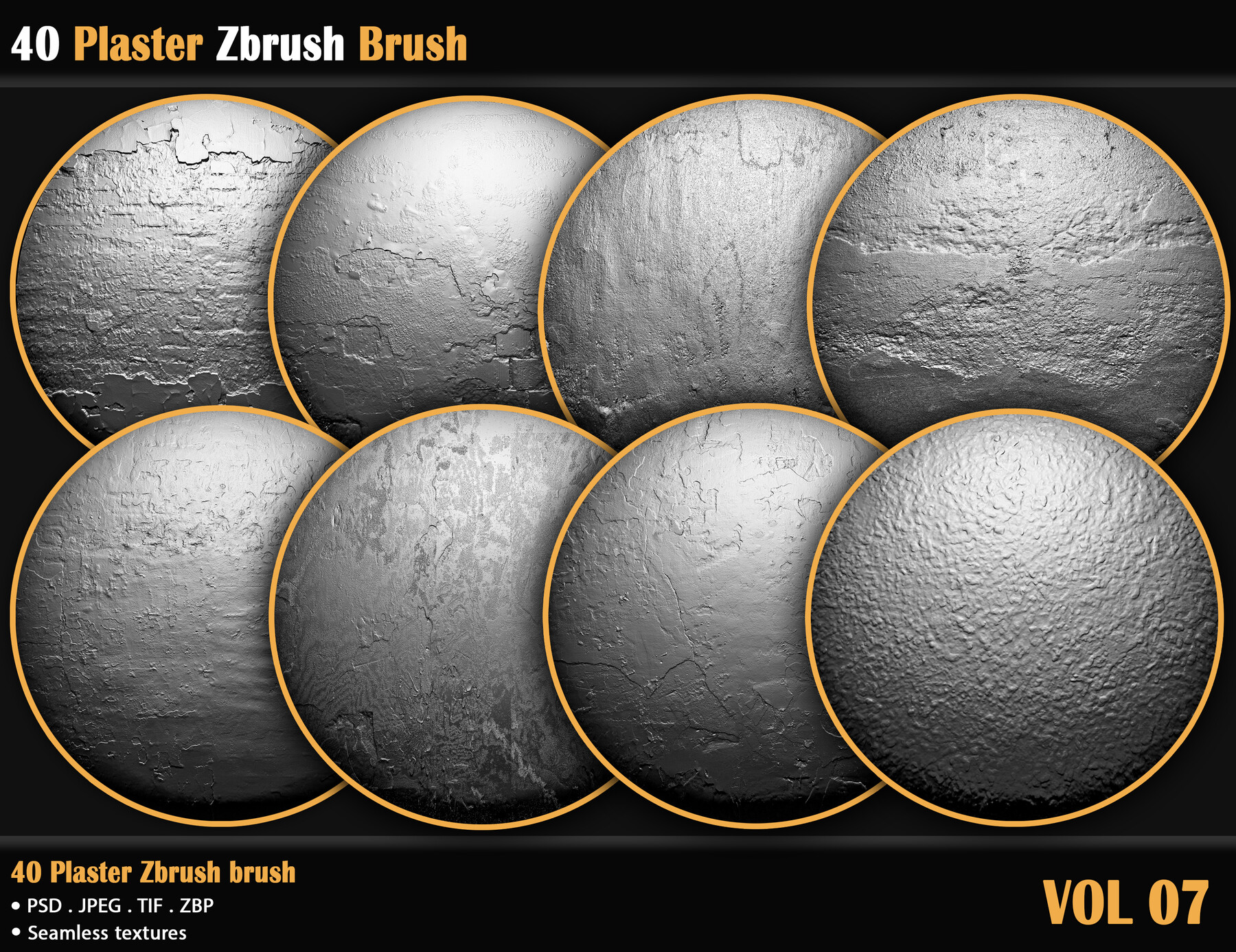 ArtStation - 40 Plaster Zbrush Brush | Brushes