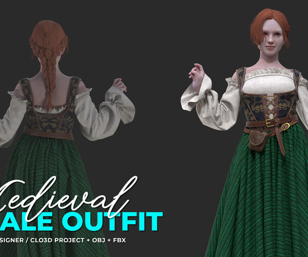 ArtStation - Marvelous Designer / Clo3d project+OBJ+FBX. Medieval ...