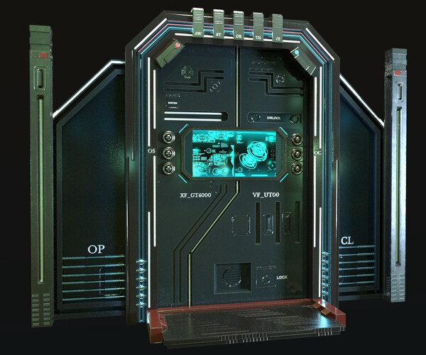 ArtStation - scifi door (doorways) 3D model | Game Assets