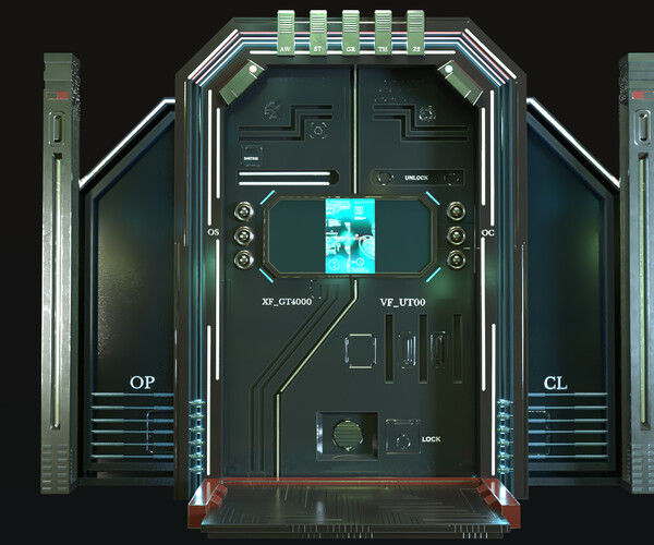 ArtStation - scifi door (doorways) 3D model | Game Assets