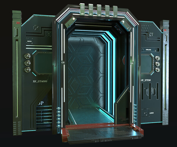 ArtStation - scifi door (doorways) 3D model | Game Assets