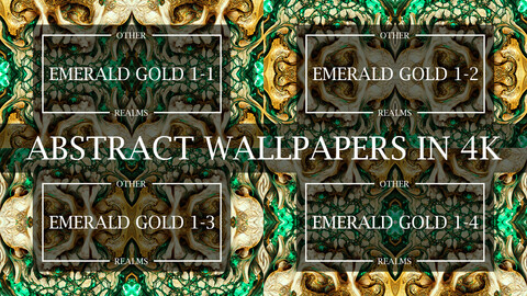 ArtStation - Abstract Wallpaper Pack 03 - 4 Wallpapers in 4K (Emerald Gold Realm) | Artworks