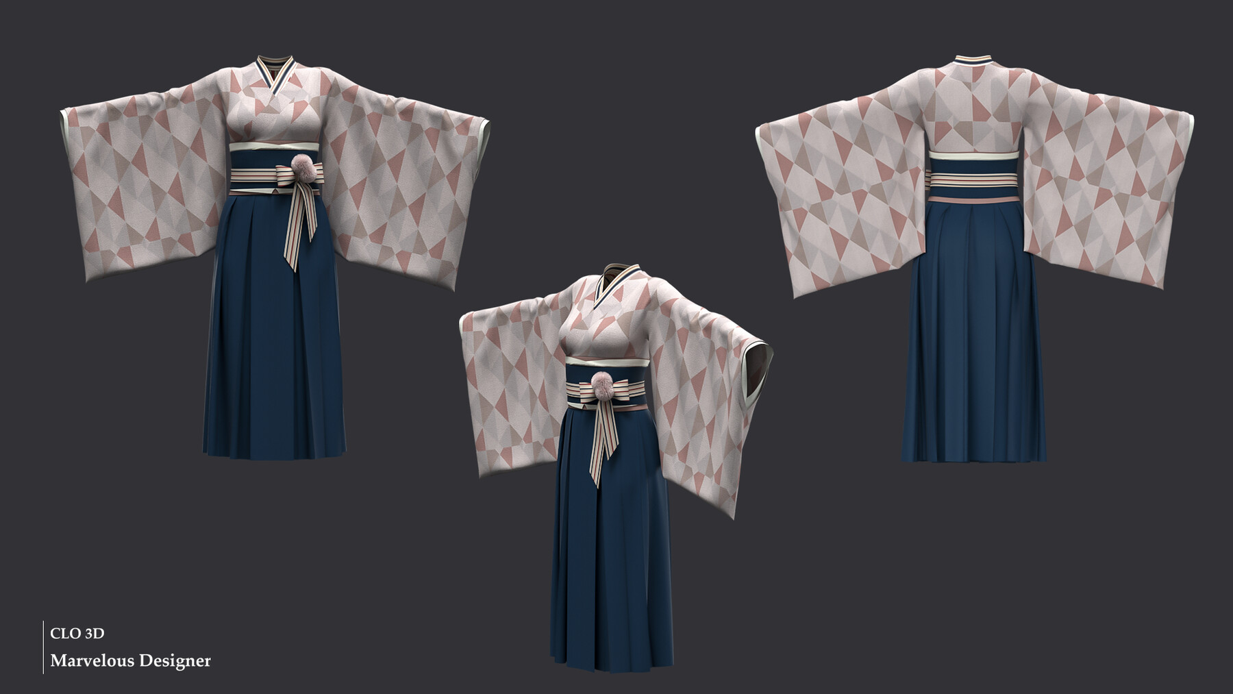 ArtStation - Female kimono / Marvelous Designer/Clo3D project file ...
