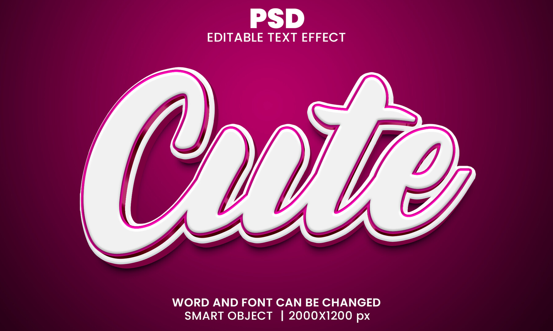 ArtStation - 3D Cute PSD fully editable text effect. Layer style PSD ...