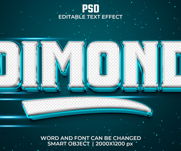 ArtStation - 3D Dimond PSD fully editable text effect. Layer style PSD ...