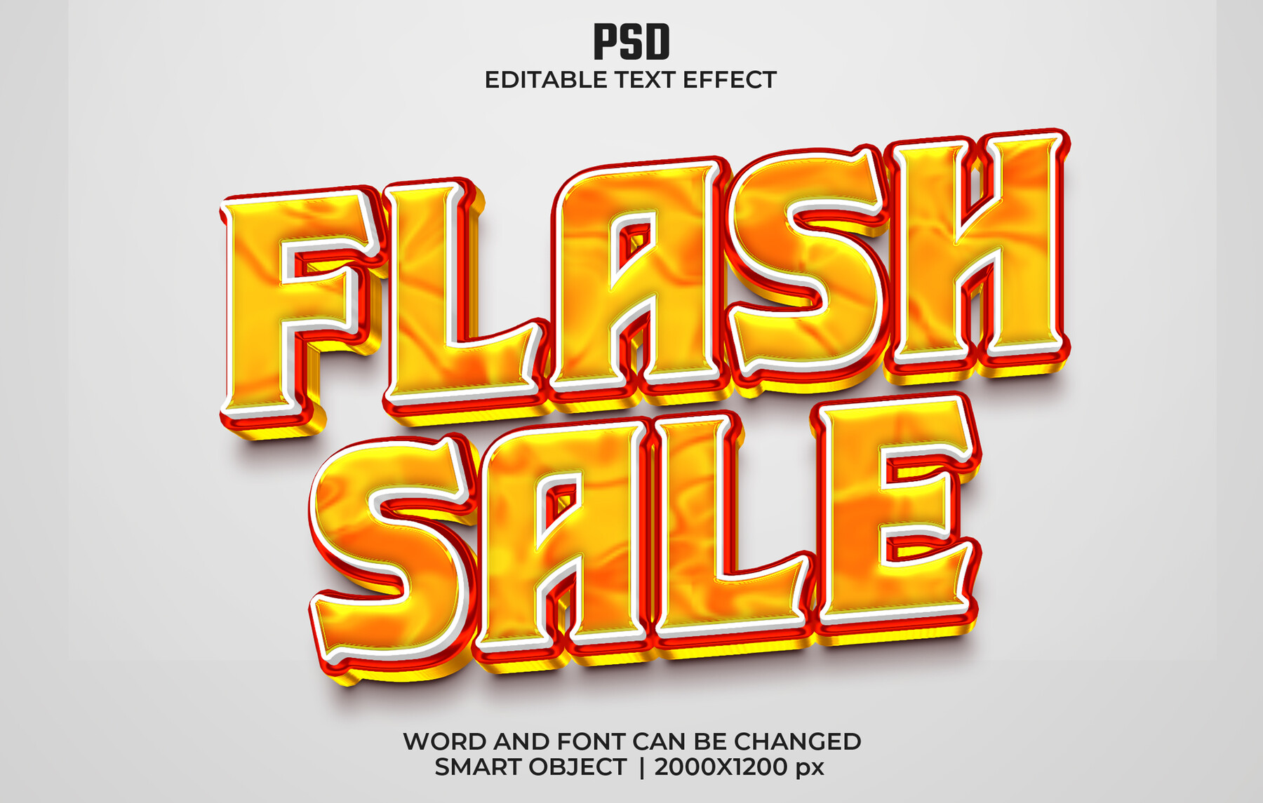ArtStation - 3D Flash sale PSD fully editable text effect. Layer style ...