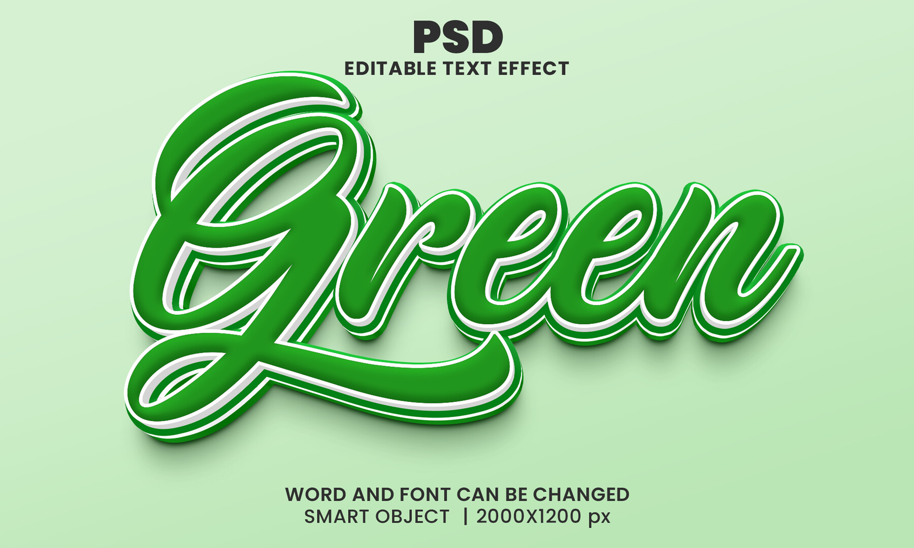 Artstation 3d Green Psd Fully Editable Text Effect Layer Style Psd Mockup Template Artworks 