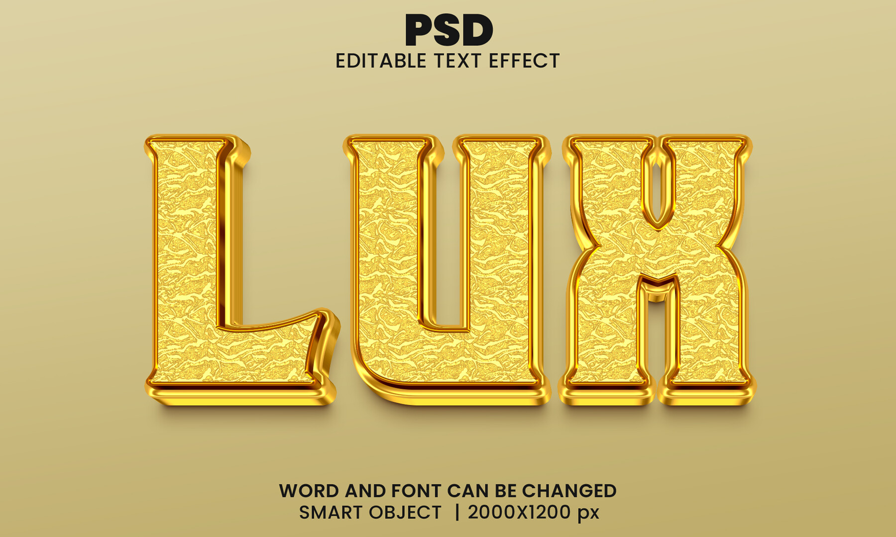 ArtStation - 3D Lux PSD fully editable text effect. Layer style PSD ...