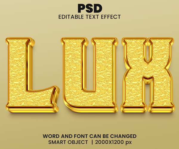 ArtStation - 3D Lux PSD fully editable text effect. Layer style PSD ...